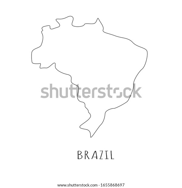 Brazil One Line Drawing On White Stock Vector (Royalty Free) 1655868697