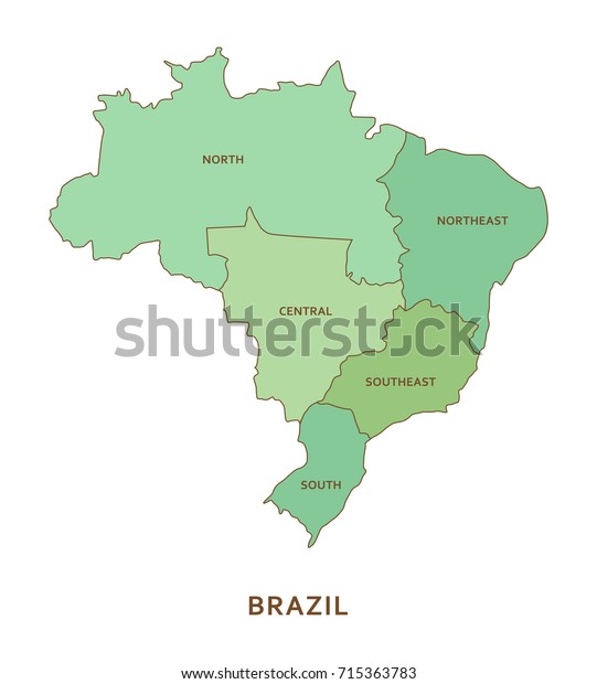 Brazil Regions Vector Geography Background Stock Vector (Royalty Free ...
