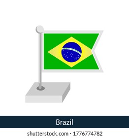 Brazil Table Flag Flat Style Vector Stock Vector (Royalty Free ...