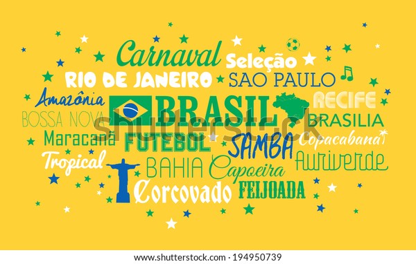 Brazil Words Stock Vector (Royalty Free) 194950739 | Shutterstock