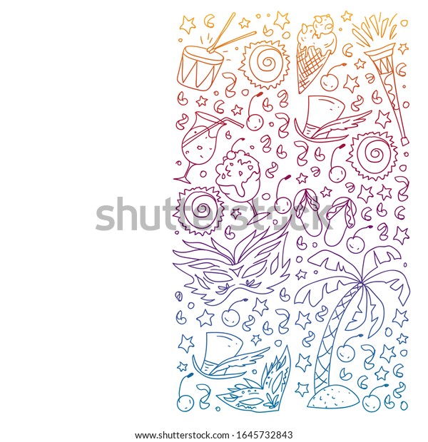 Brazilian Vector Pattern Palm Beach Firework Stock Vector (Royalty Free ...