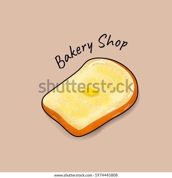 Bread Butter Drawing Traditional Breakfast Buttered Stock Vector ...