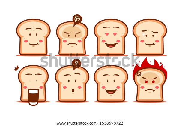 Bread Cartoon Emoji Face Smiley Expression Stock Vector (Royalty Free ...