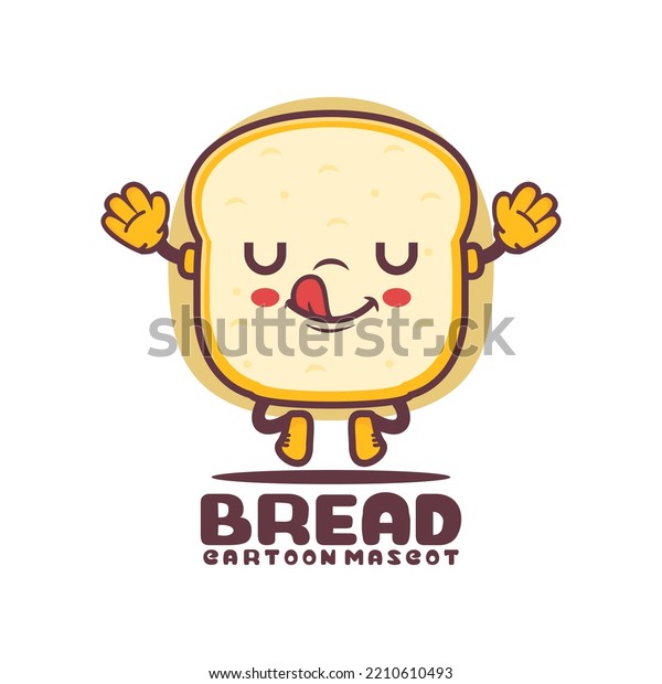 Bread Cartoon Mascot Food Vector Illustration Stock Vector (Royalty ...