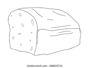 Bread Line Drawing Vector Illustration Isolated: เวกเตอร์สต็อก (ปลอดค่า ...