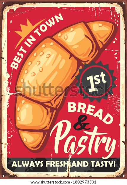 Bread Pastries Poster Sign Design Vintage Stock Vector (Royalty Free ...