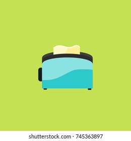 Bread Toaster Isolated Vector Green Background Stock Vector (Royalty ...