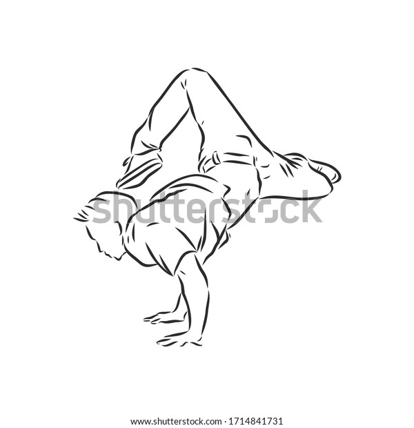 Break Dancercontinuous Line Drawing Break Dance Stock Vector (Royalty ...