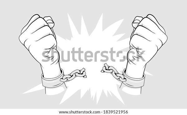 Break Free Chains Black White Vector Stock Vector (Royalty Free ...