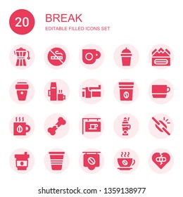 Break Icon Set Collection 20 Filled Stock Vector (Royalty Free ...