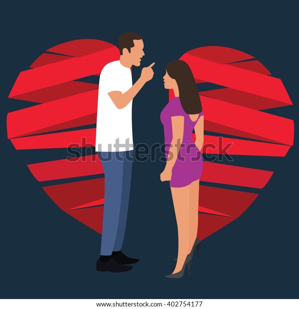 Break Relationship Broken Heart Couple Man Stock Vector (Royalty Free ...