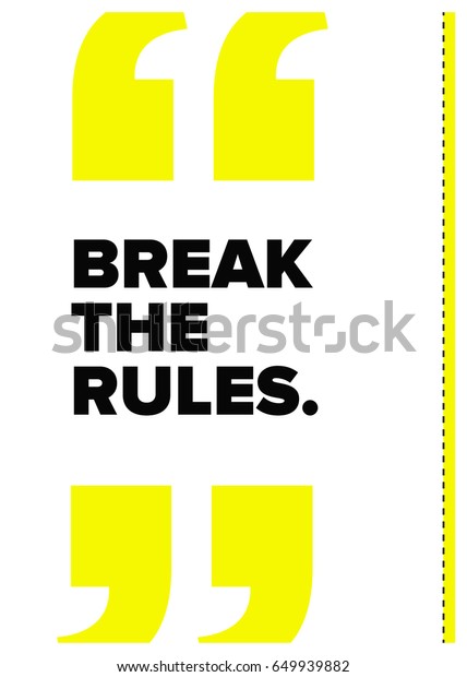 Break Rules Motivational Quote Vector Poster: vector de stock (libre de ...