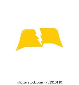 Vektor Stok Break Talk Communication Symbol Thunder Shape (Tanpa ...