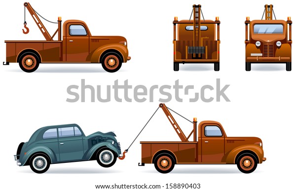 Breakdown Truck 30th40th Work Set Car Stock Vector (Royalty Free ...