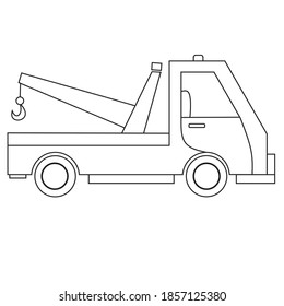 Breakdown Truck White Icon Vector Illustration Stock Vector (Royalty ...