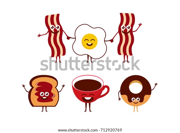 Breakfast Cartoon Icon Set Breakfast Cartoon : image vectorielle de ...