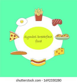 Breakfast Food Symbol Vector Design Stock Vector (Royalty Free ...