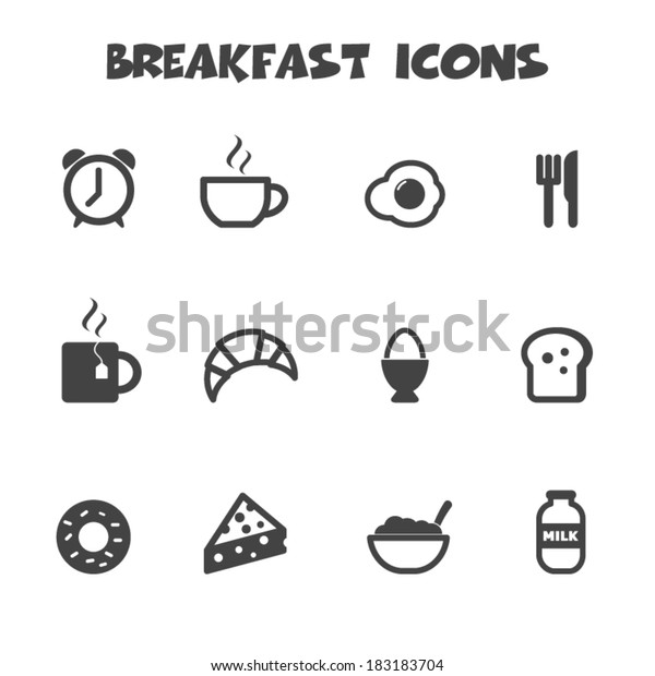 Breakfast Icons Mono Vector Symbols Stock Vector (Royalty Free ...