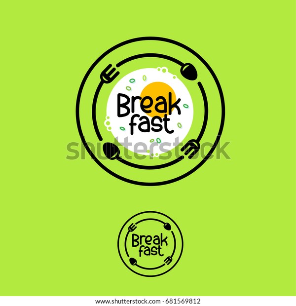 Breakfast Logo Cafe Snack Emblem Scrambled Stock Vector (Royalty Free ...