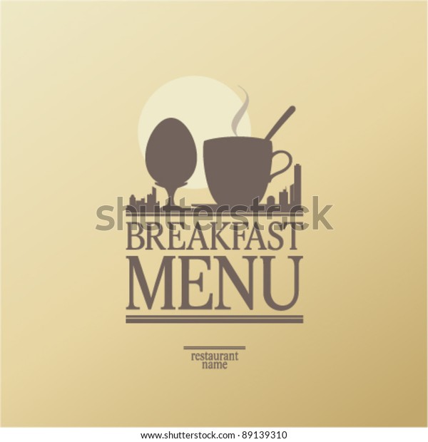 Breakfast Menu Card Design 템플릿. 스톡 벡터(로열티 프리) 89139310 | Shutterstock