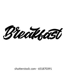 Breakfast Premium Handmade Vector Lettering Calligraphy Stock Vector ...