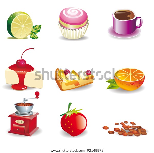 Breakfast Symbols Stock Vector (Royalty Free) 92148895 | Shutterstock