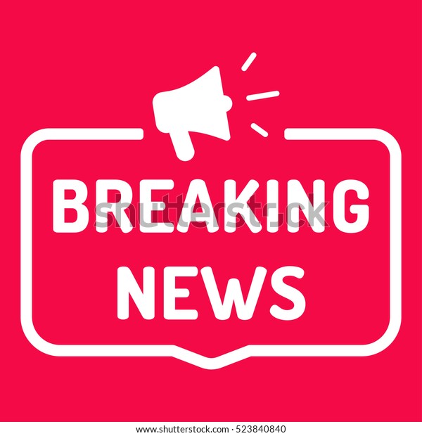 Breaking News Badge Megaphone Icon Flat Stock Vector (Royalty Free ... Breaking News Badge Megaphone Icon Flat Stock Vector (Royalty Free ...