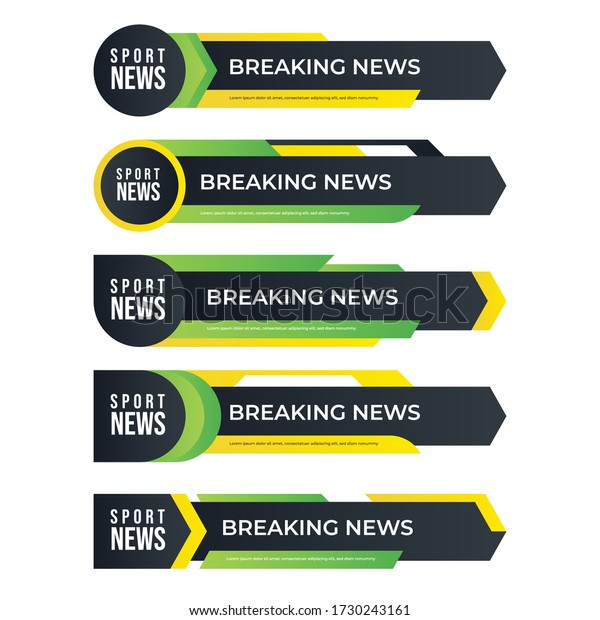 Breaking News Banners Set Design Collection Stock Vector (Royalty Free ...