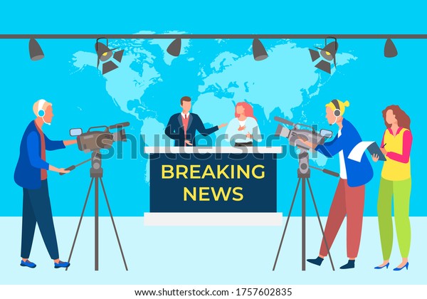Breaking News Concept Vector Illustation Television Stock Vector ...
