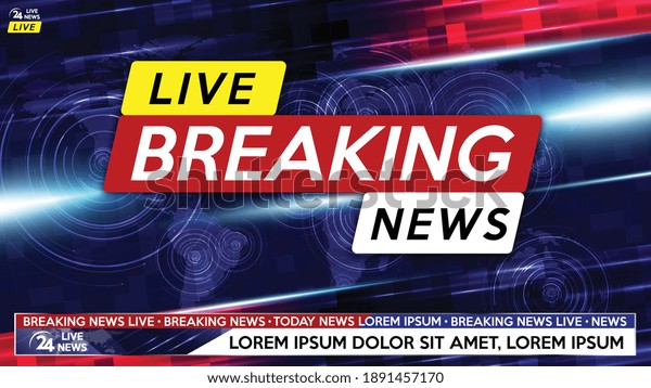Breaking News Live On World Map Stock Vector (Royalty Free) 1891457170 ...
