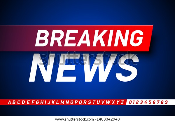 Breaking News Style Font Design Lphabet Stock Vector (Royalty Free ...