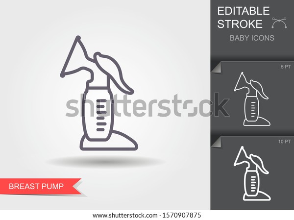 Breast Pump Outline Icon Editable Stroke Stock Vector (Royalty Free ...