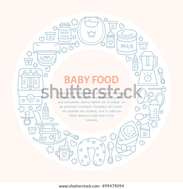 Breastfeeding Poster Template Vector Line Illustration Stock Vector ...