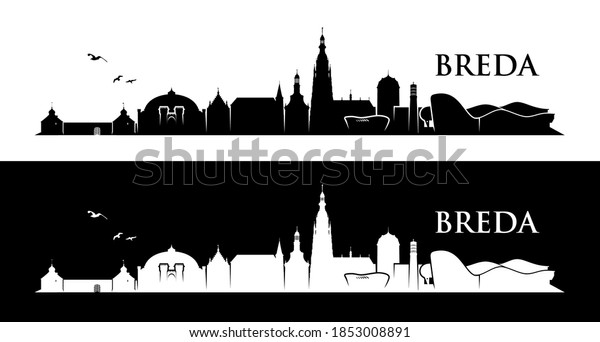 Breda skyline Netherlands cityscape vector illustration