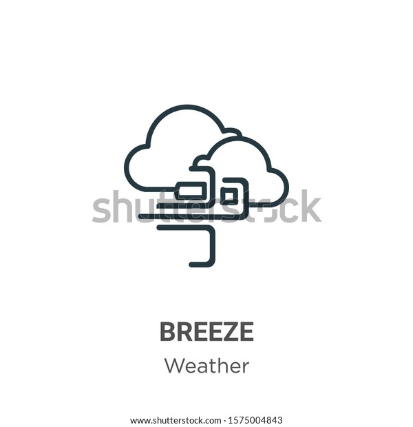 Breeze Outline Vector Icon Thin Line Stock Vector (Royalty Free ...