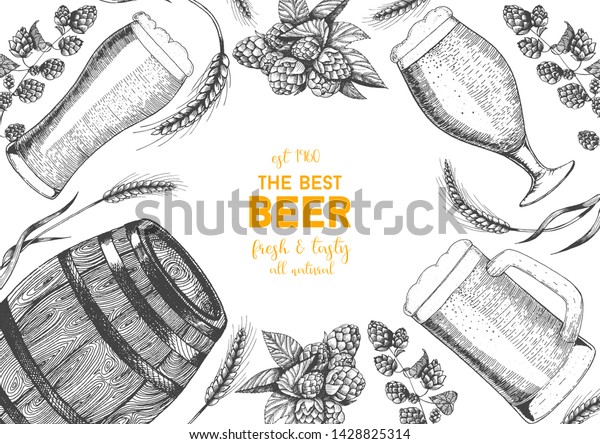 Brewing Illustration Hops Beer Hand Drawn Stock Vector (Royalty Free ...