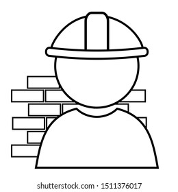 Brick Builder Avatar Vector Illustration Icon Stock Vector (Royalty ...