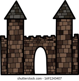 Castle Tower Isolated On White Background Stock Illustration 1419455843 ...