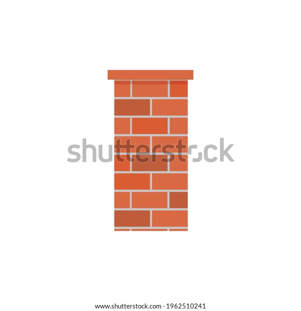 Brick Chimney Icon On White Background Stock Vector (Royalty Free ...