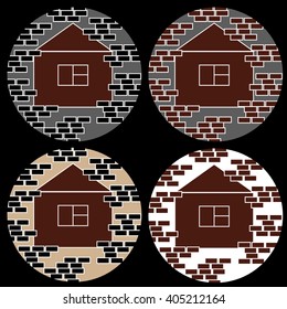 Brick House Icon Stock Vector (Royalty Free) 405212164 | Shutterstock
