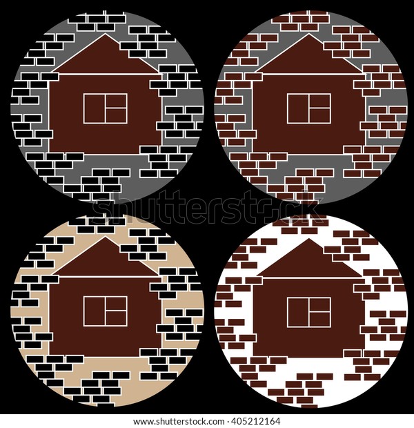 Brick House Icon Stock Vector (Royalty Free) 405212164 | Shutterstock
