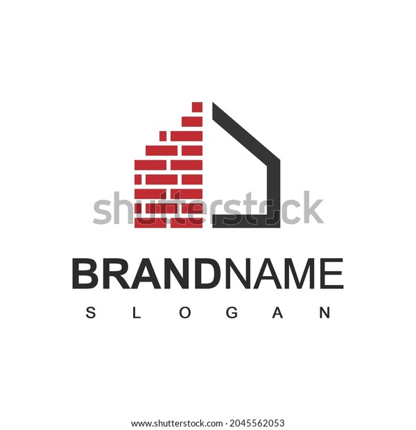 Brick House Logo Real Estate Company Stock Vector (Royalty Free ...