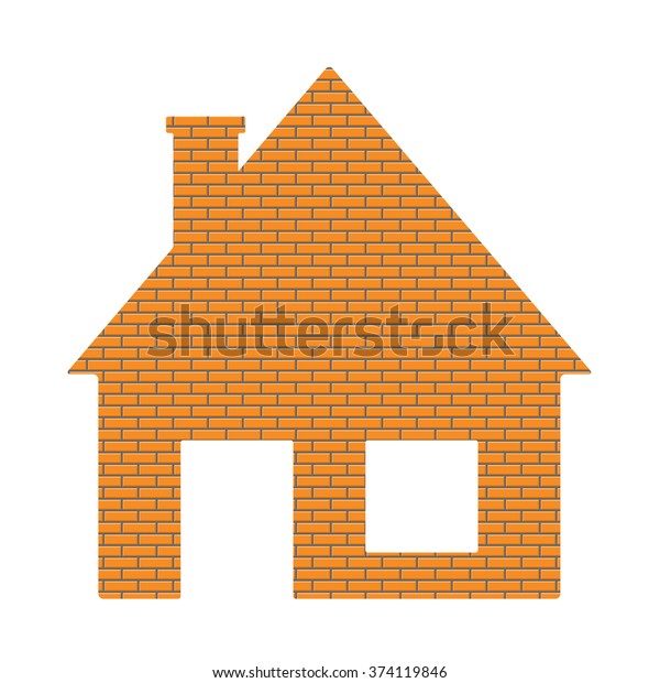 Brick House On White Background Vector Stock Vector (Royalty Free ...