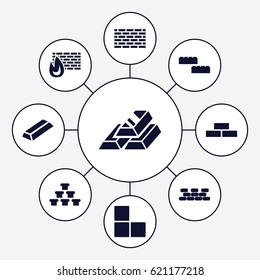 Brick Icons Set Set 9 Brick Stock Vector (Royalty Free) 621177218 ...