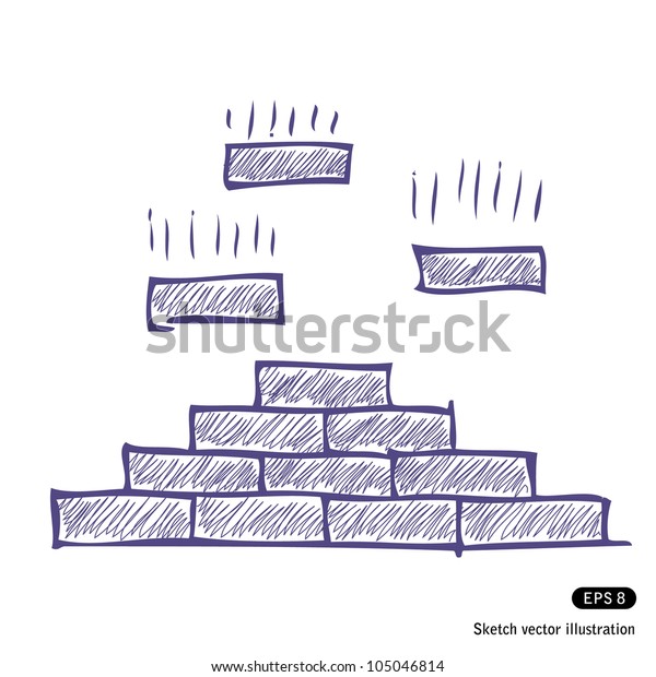 Brick Pyramid Stock Vector (Royalty Free) 105046814