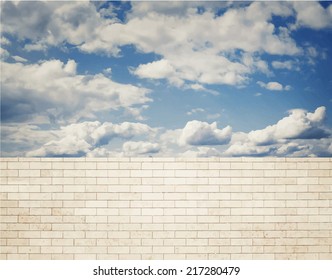 Brick Wall Clouds Sky Background Stock Vector (Royalty Free) 217280479 ...