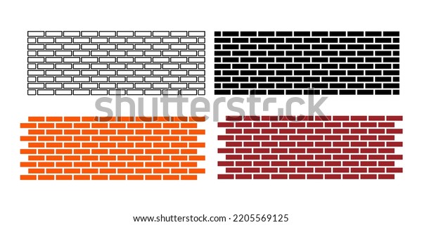 Brick Wall Design Symbol On White Stock Vector (Royalty Free ...