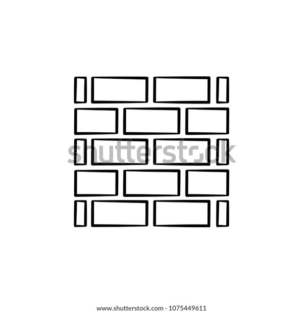 Brick Wall Hand Drawn Outline Doodle Stock Vector (Royalty Free ...