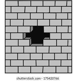 Brick Wall Hole Vector Illustration Stock Vector (Royalty Free ...