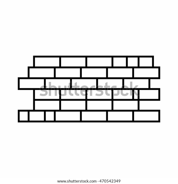 Brick Wall Icon Outline Style Isolated Stock Vector (Royalty Free ...